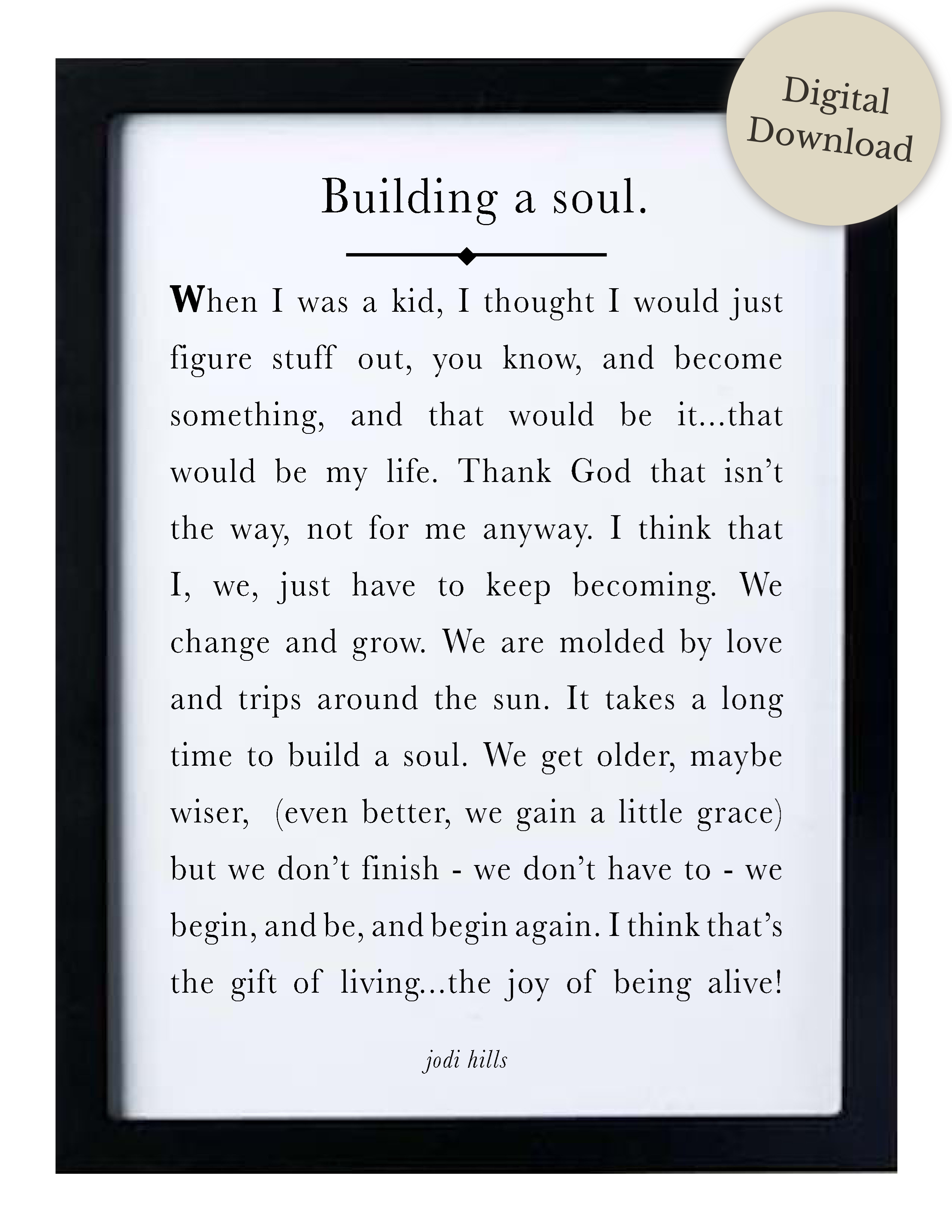 building a soul - printable – jodihills